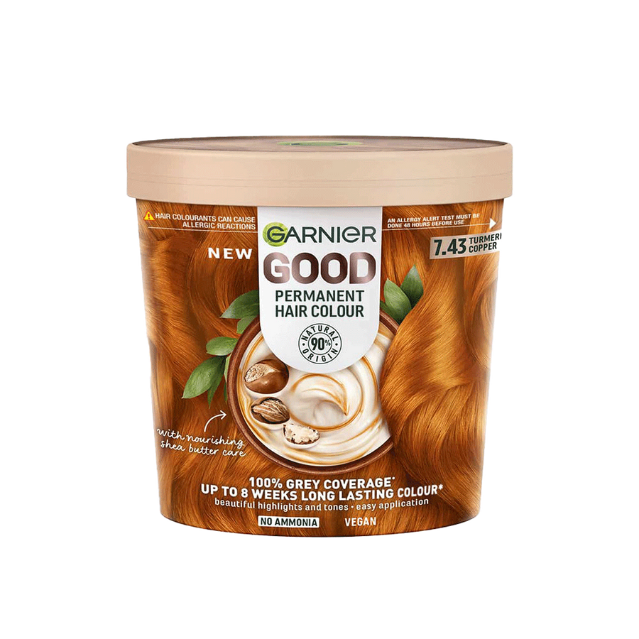 GOOD Permanent Hair Dye, 7.43 Turmeric Copper | Garnier