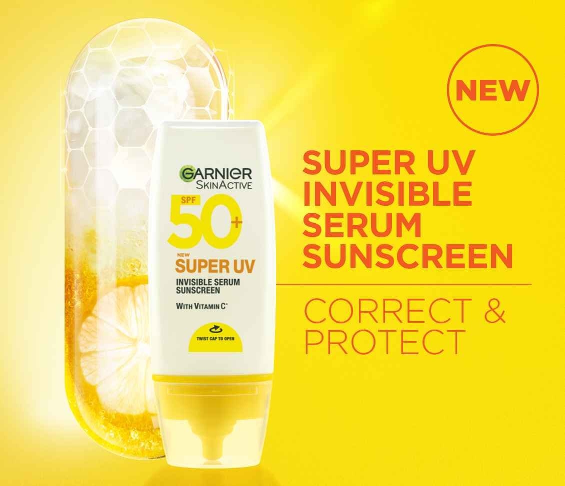 SuperUV Invisible Serum Sunscreen Vitamin C 30ml | Skin Active | Garnier